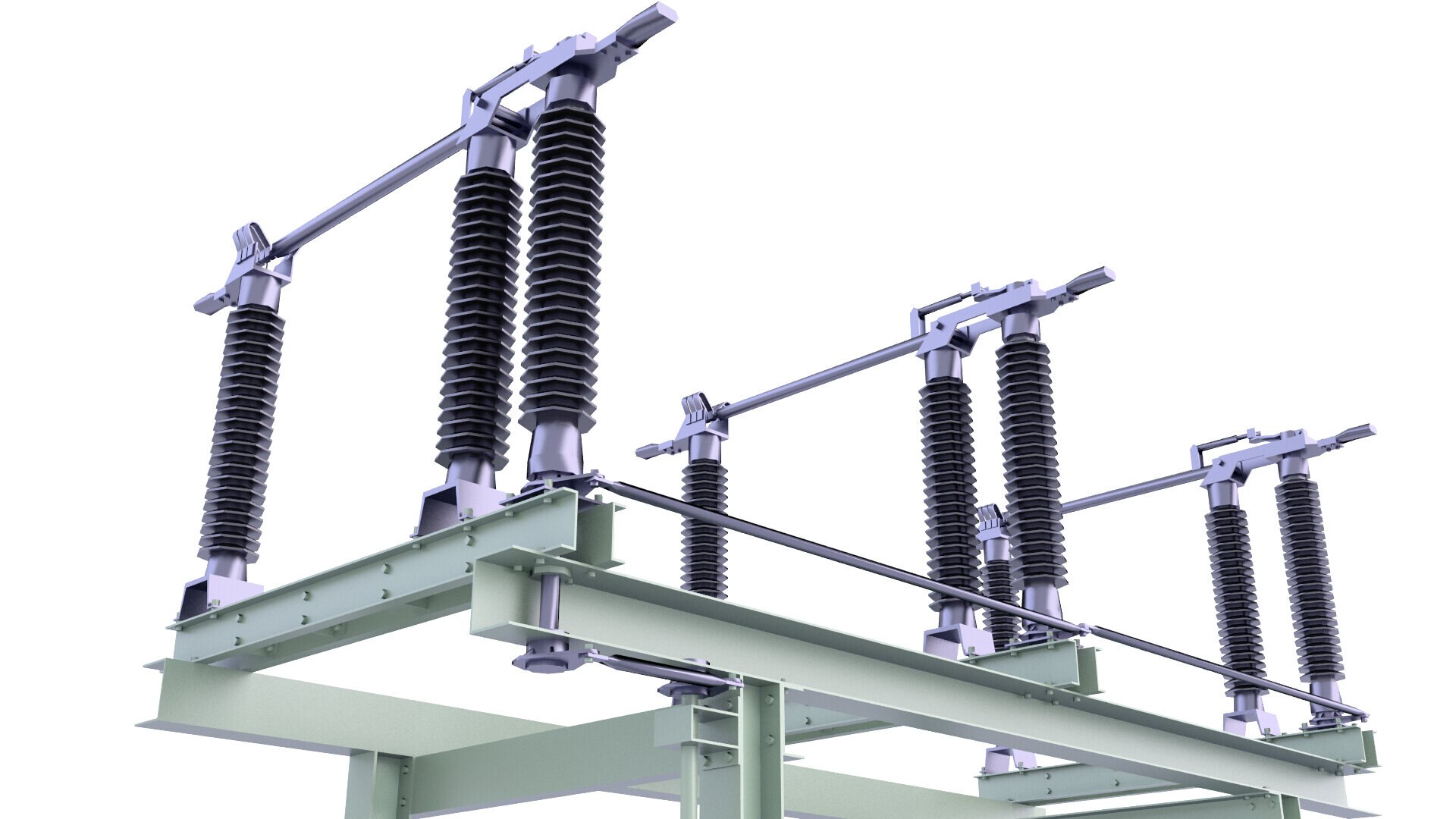 Substation Vertical Break Disconnector Low Poly 27 3D model ...