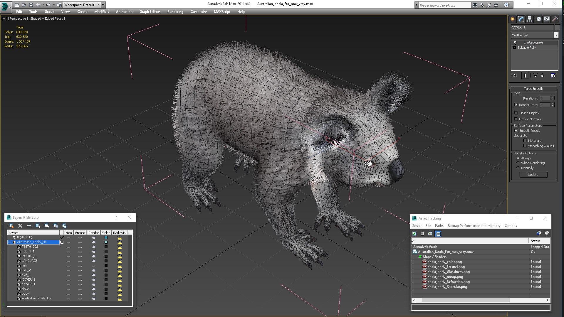 Australian Koala Fur 3D Model - TurboSquid 2166959