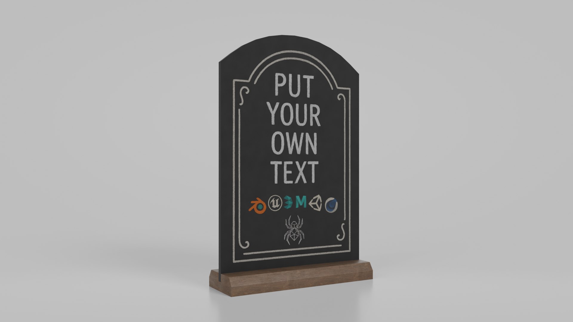 3D Elegant Beveled Stand Chalkboard Set Model - TurboSquid 2407210