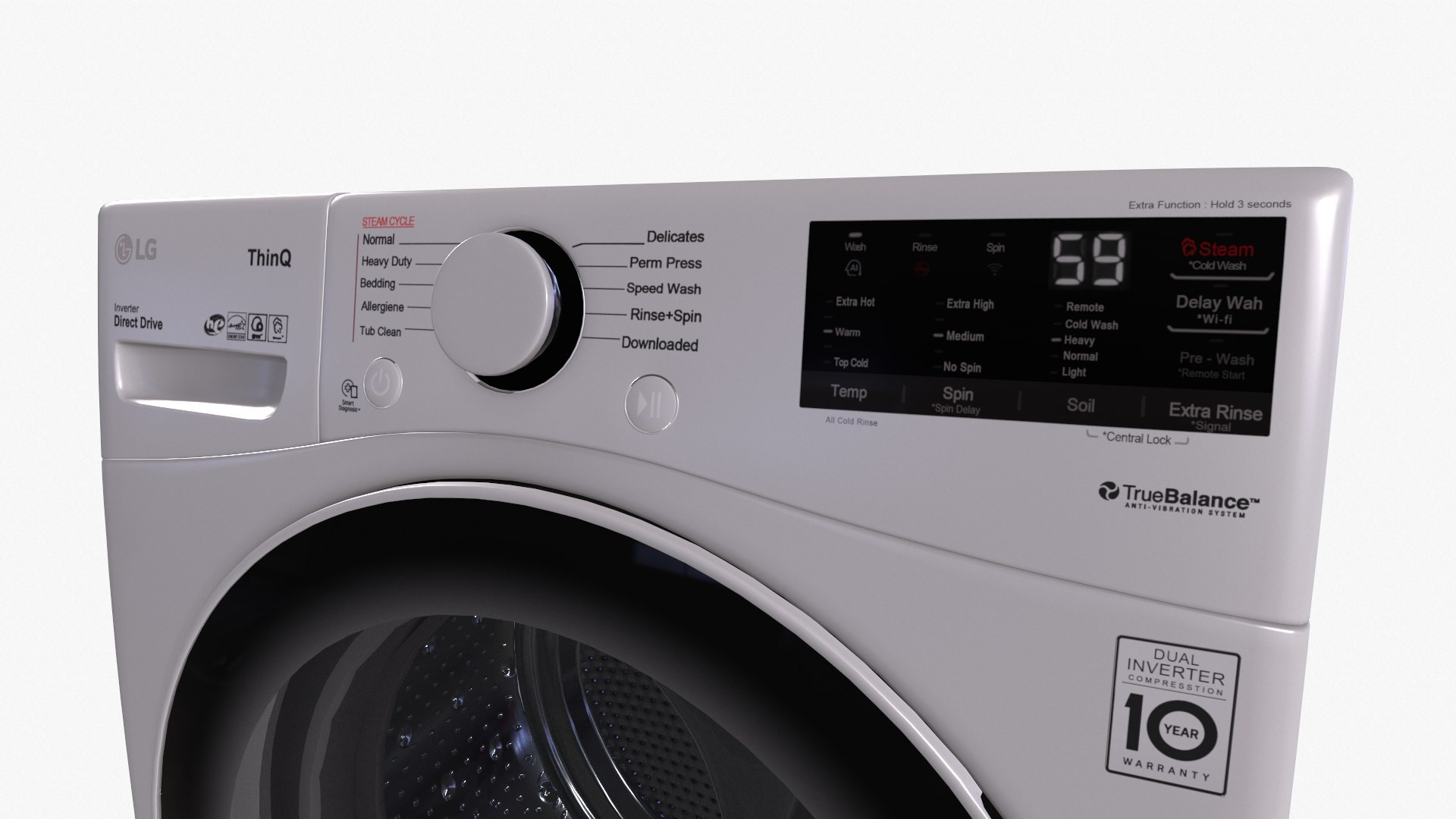 LG PBR Smart Washer Dryer White 3D Model - TurboSquid 1980721
