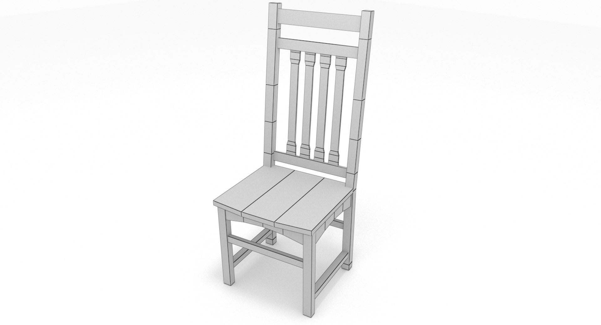 3D Model Realistic Wooden Chair - TurboSquid 1274630