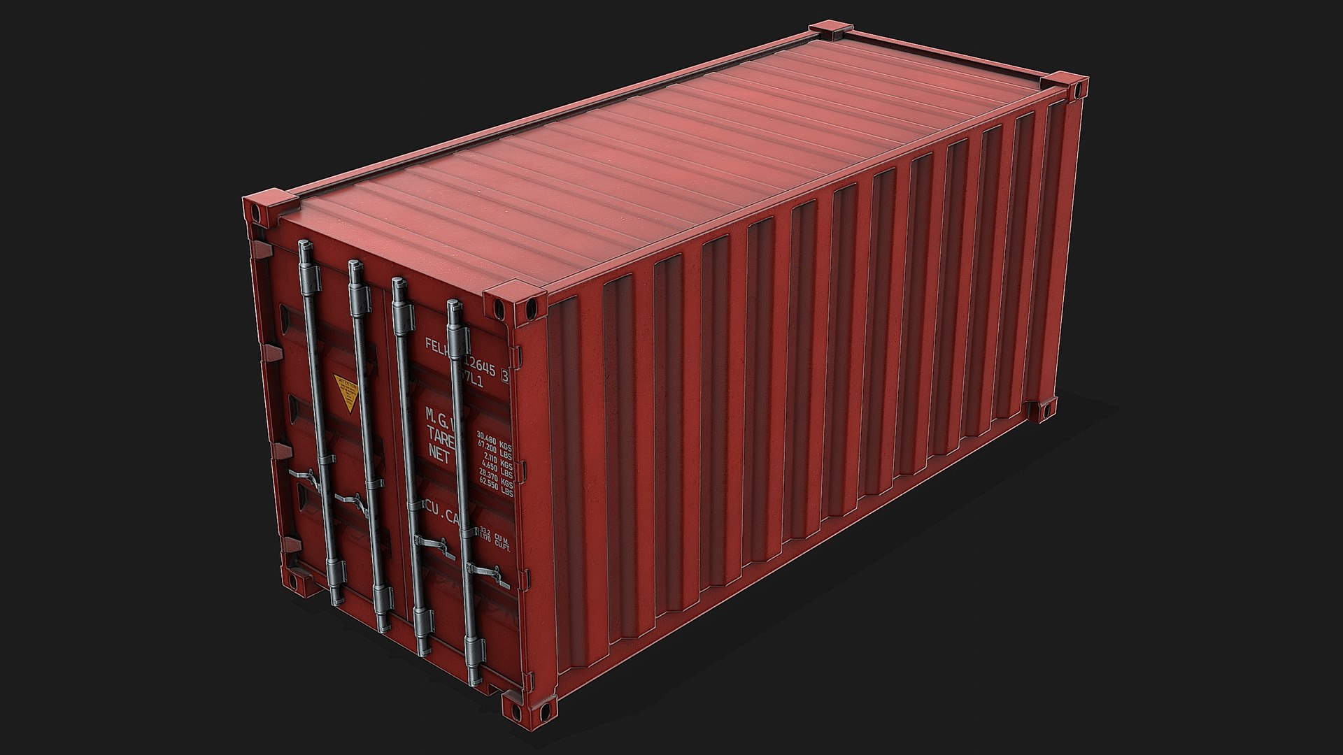 3D 20ft Shipping Container - Red - TurboSquid 2150738