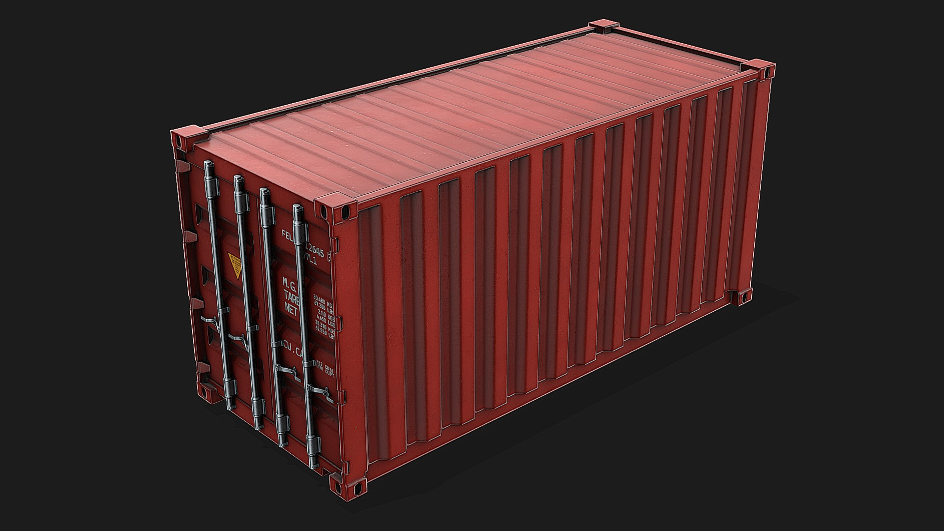 3D 20ft Shipping Container - Red - TurboSquid 2150738