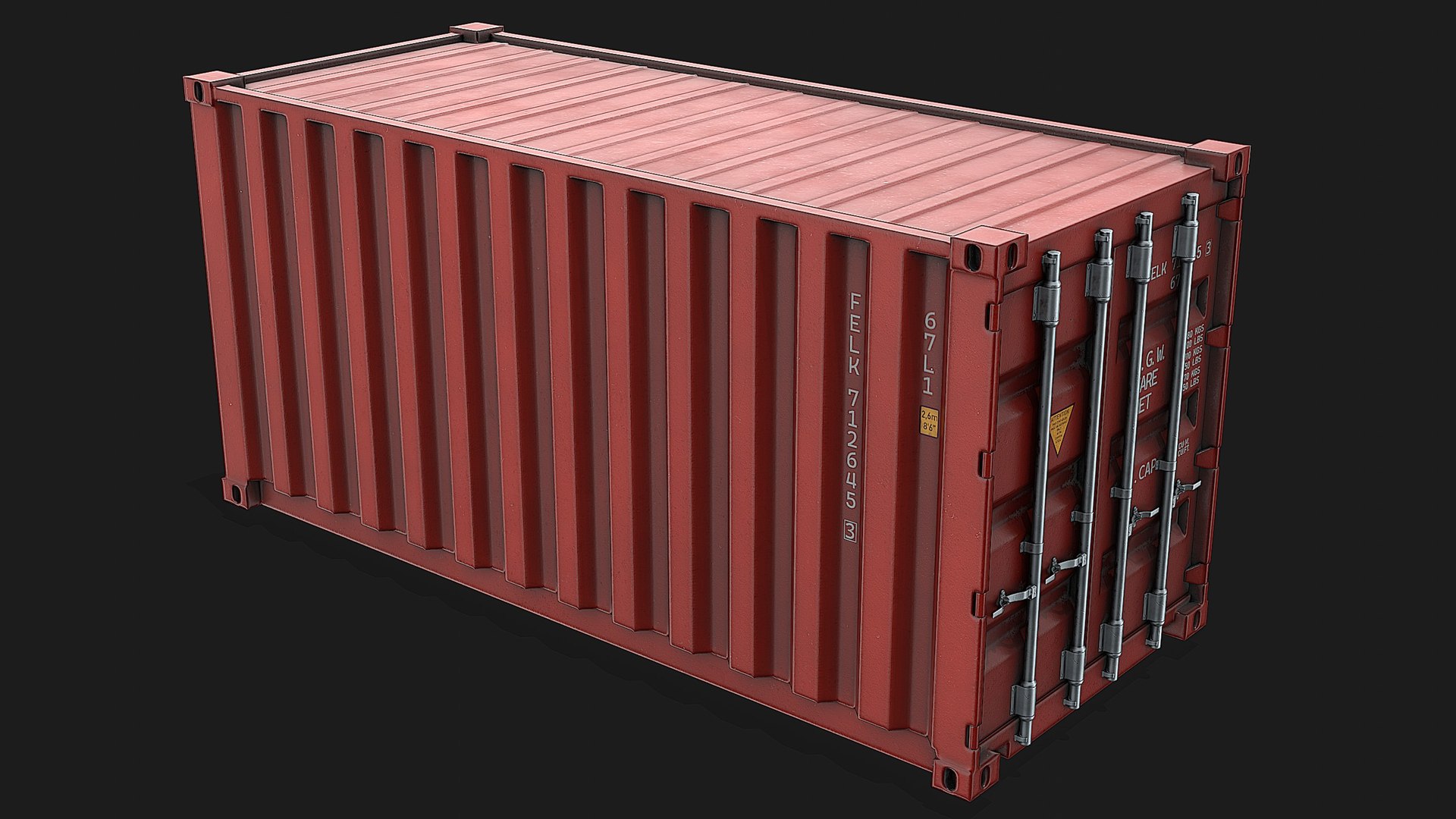 3D 20ft Shipping Container - Red - TurboSquid 2150738