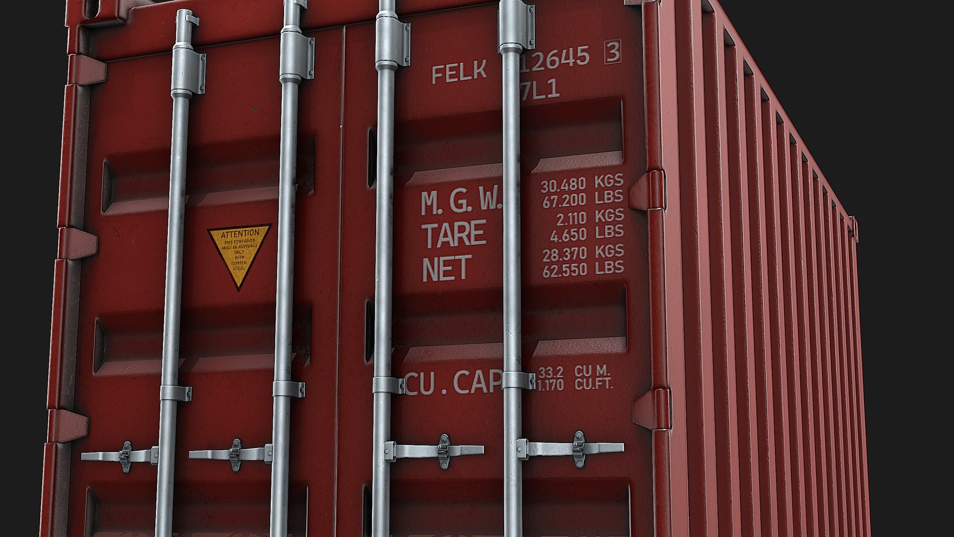 3D 20ft Shipping Container - Red - TurboSquid 2150738