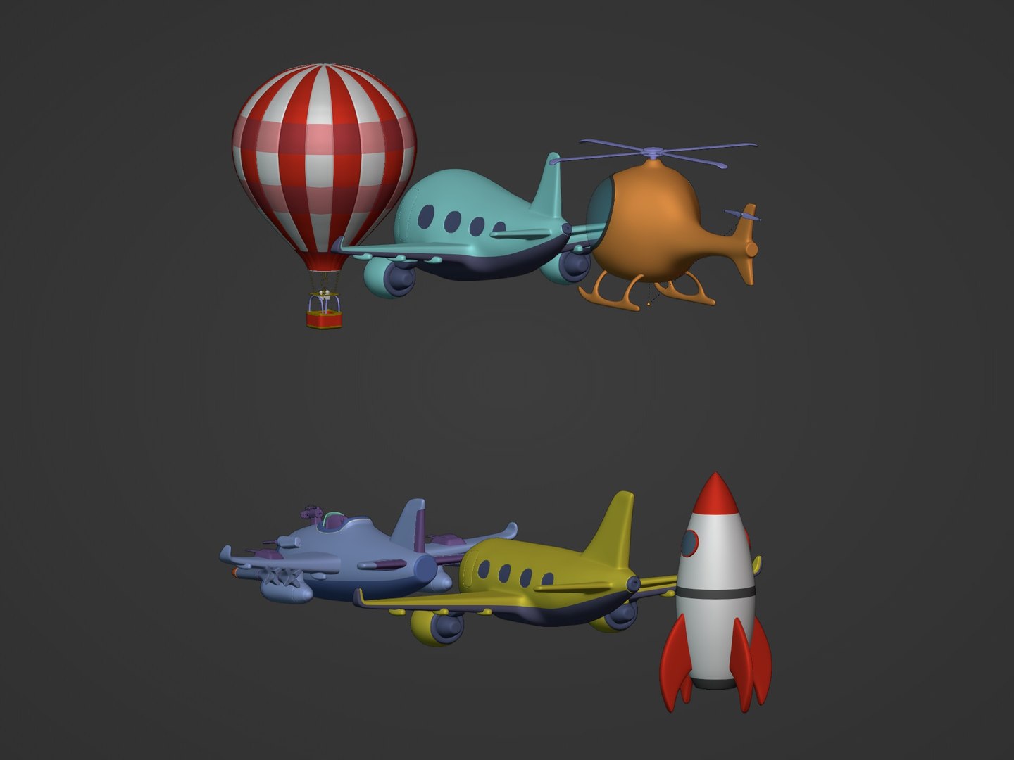 3D Cartoon Aircraft Pack Model - TurboSquid 1848904