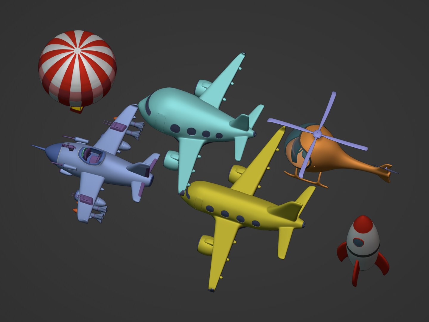 3D Cartoon Aircraft Pack Model - TurboSquid 1848904