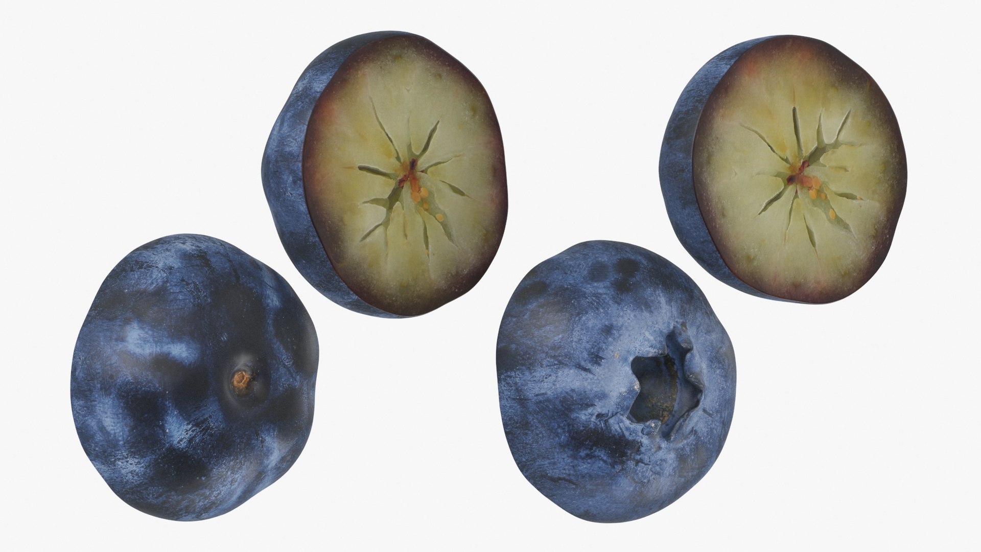 Blueberry 01 Cut Half Model - TurboSquid 2214863
