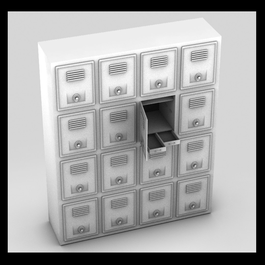 3ds Max Locker Metal Bank