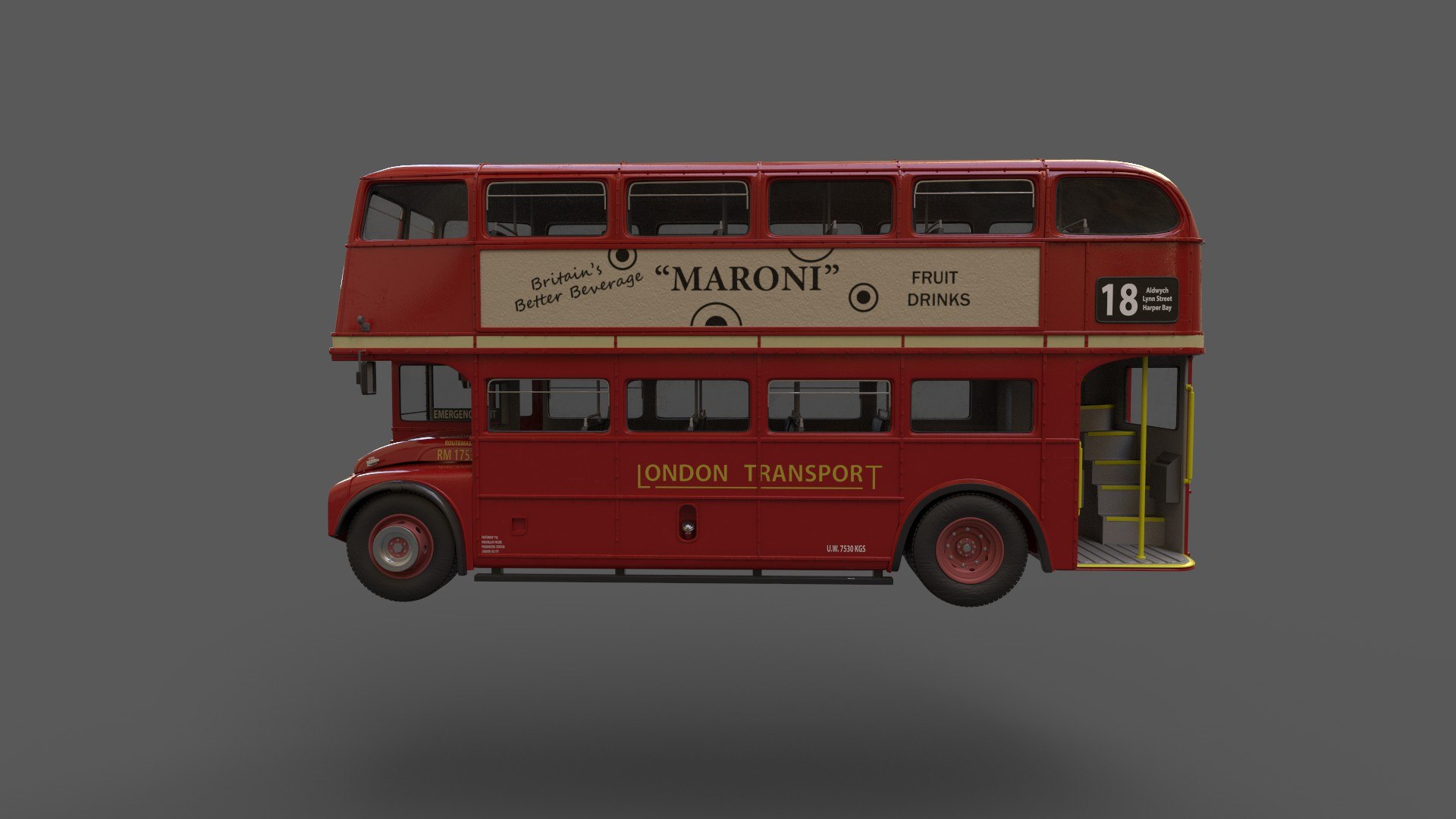 3D Model Routemaster Double Decker Bus London - TurboSquid 2411277