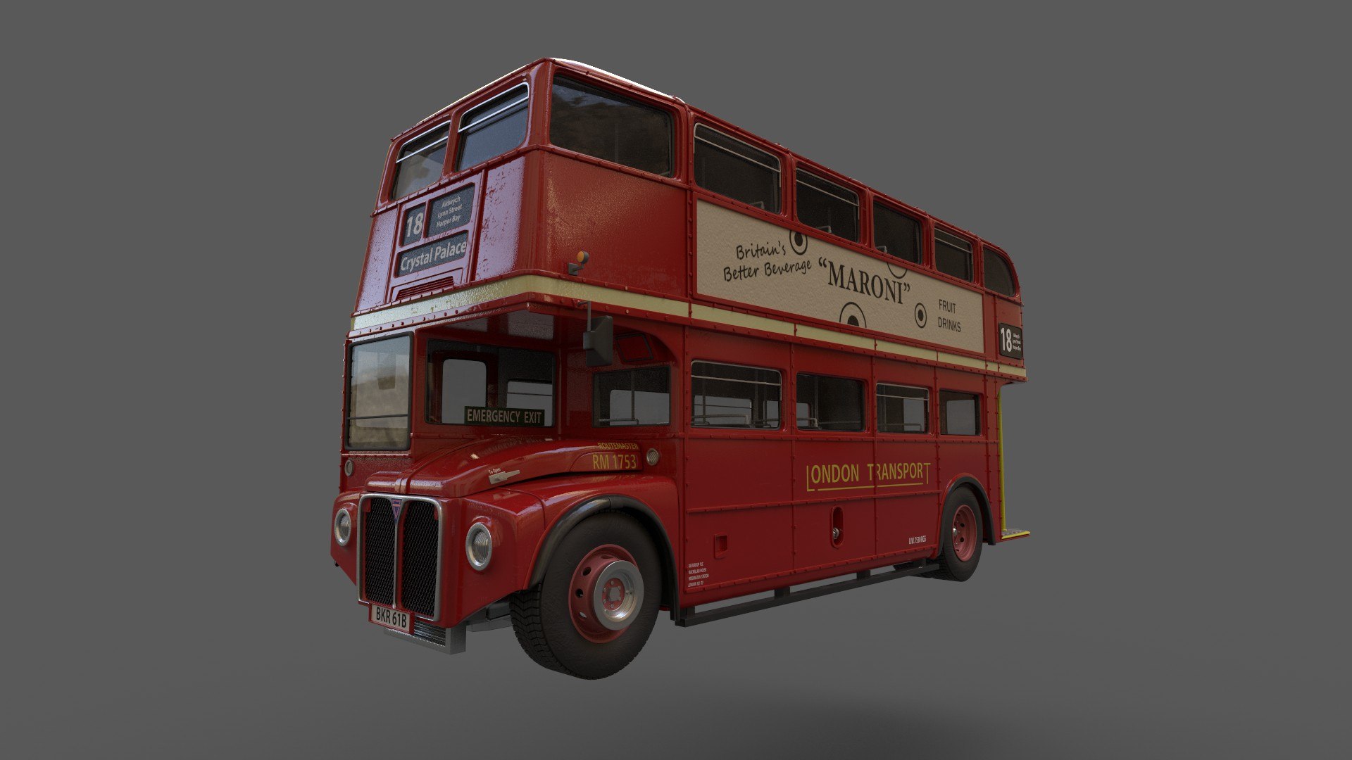 3D Model Routemaster Double Decker Bus London - TurboSquid 2411277