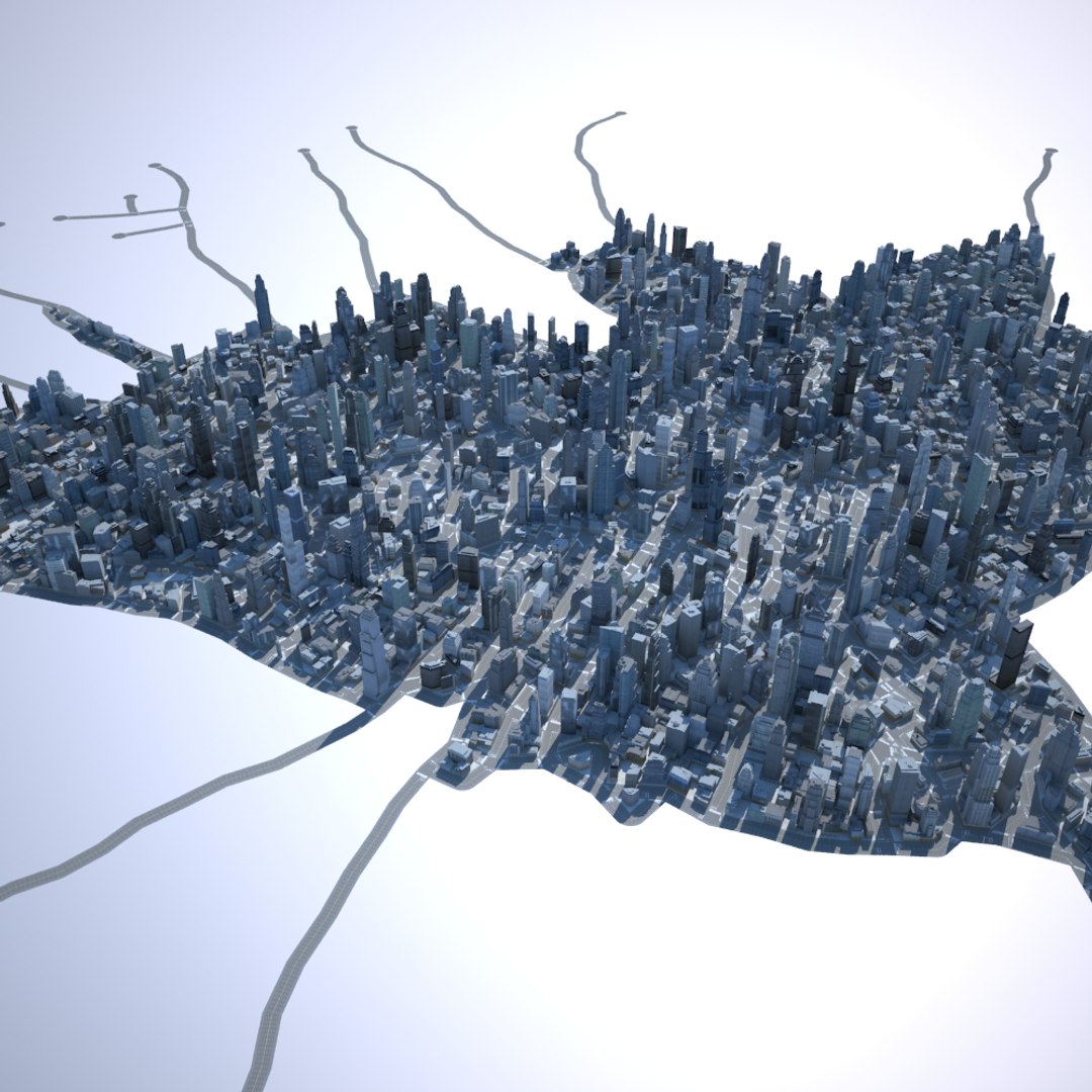 Cityscape Scene Highrise 3d Model