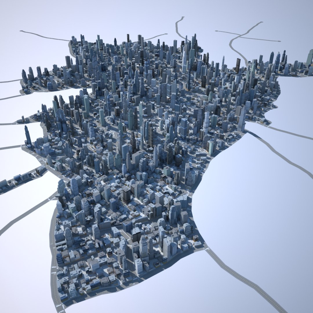 Cityscape Scene Highrise 3d Model