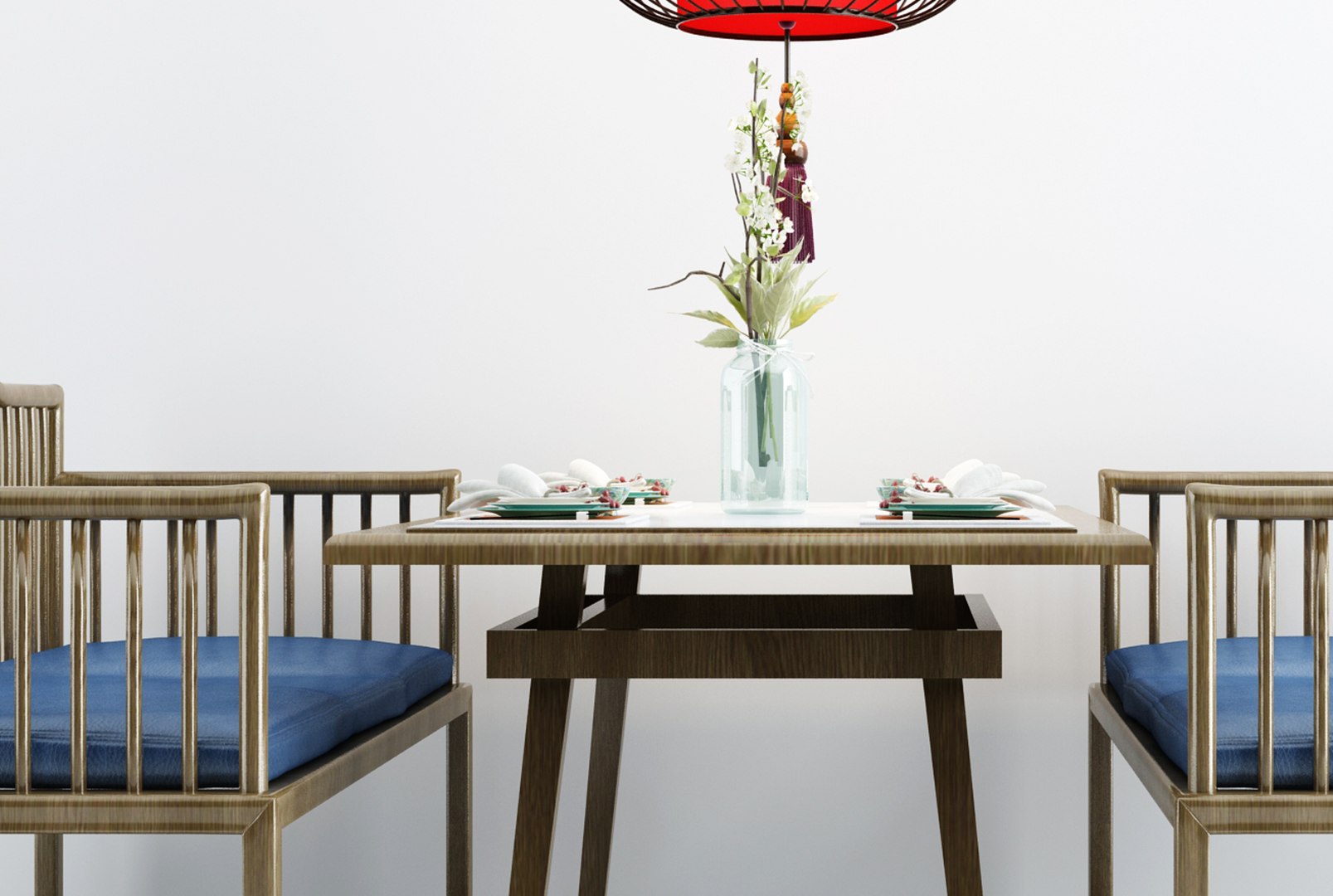 New Chinese dining table and chair model 3D model - TurboSquid 2057452