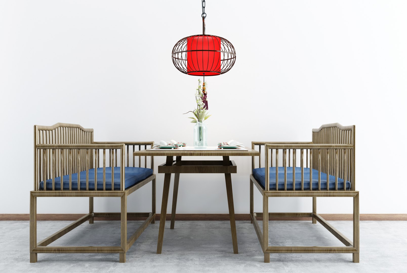 New Chinese dining table and chair model 3D model - TurboSquid 2057452