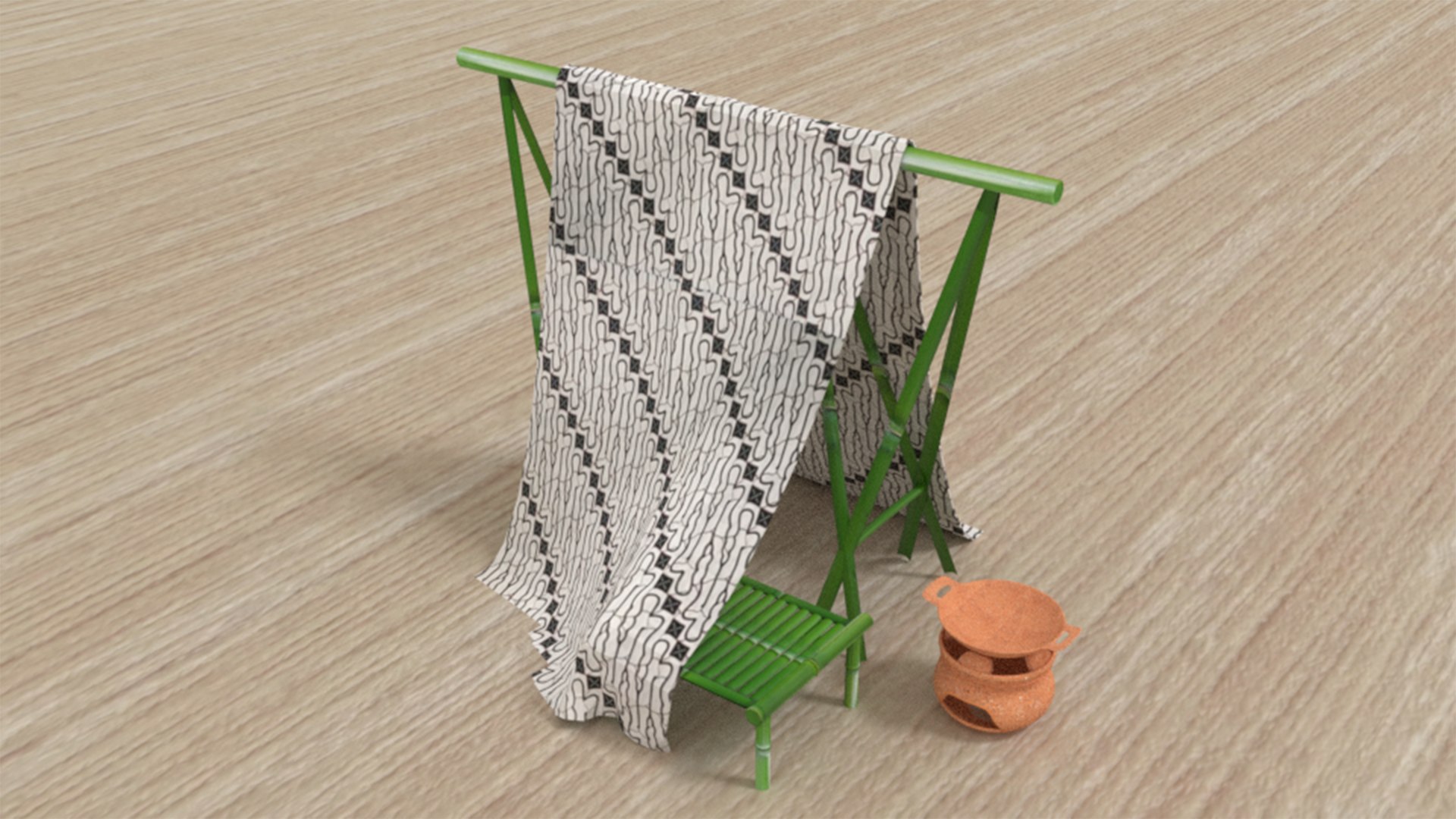 Batik Equipment With A Parang Motif 3D Model - TurboSquid 1774082