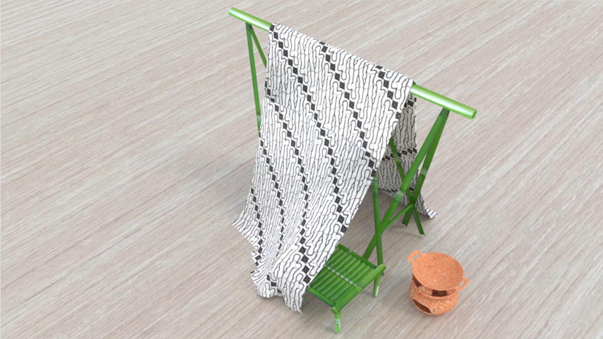 Batik Equipment With A Parang Motif 3D Model - TurboSquid 1774082