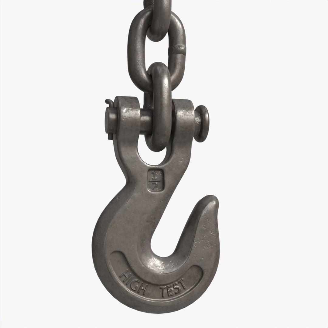 3D Metal Hook with Chain model - TurboSquid 2030053
