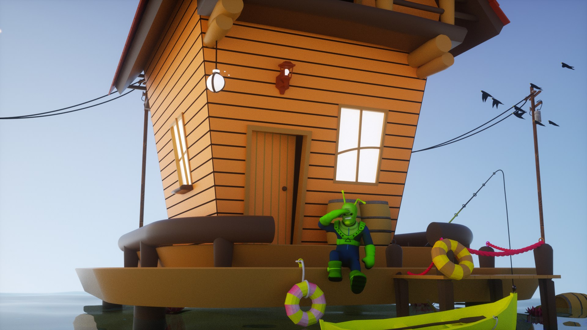 3D Cartoon Fish House Model - TurboSquid 1892507