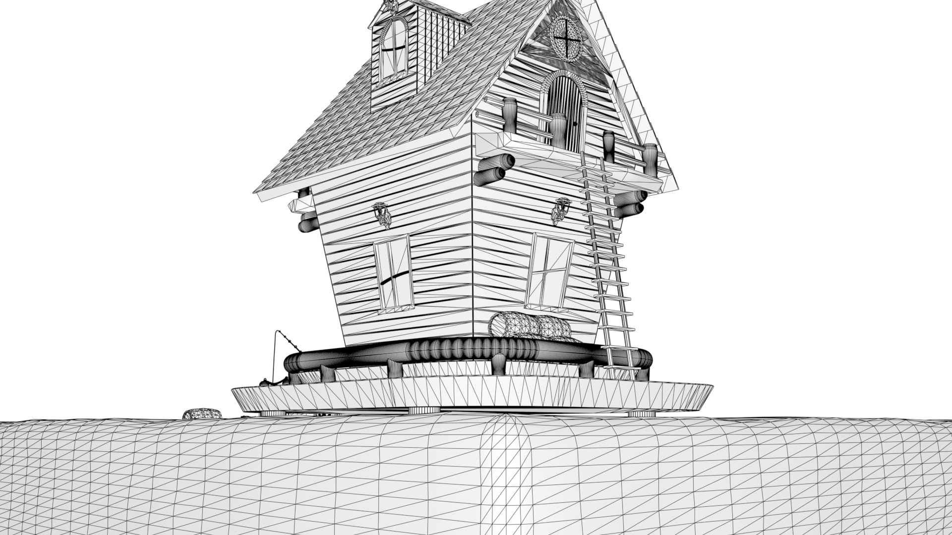 3D Cartoon Fish House Model - TurboSquid 1892507