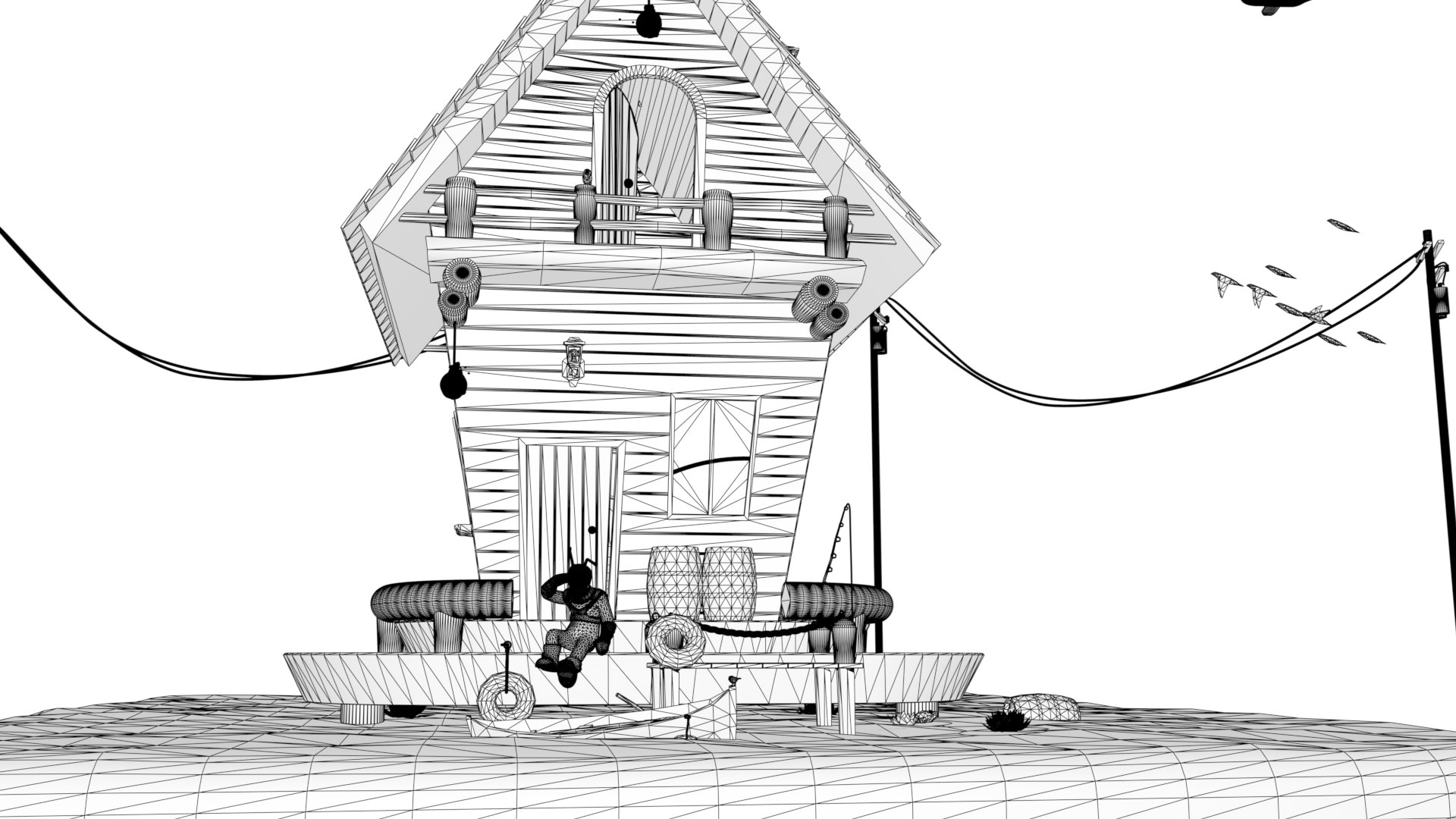 3D Cartoon Fish House Model - TurboSquid 1892507