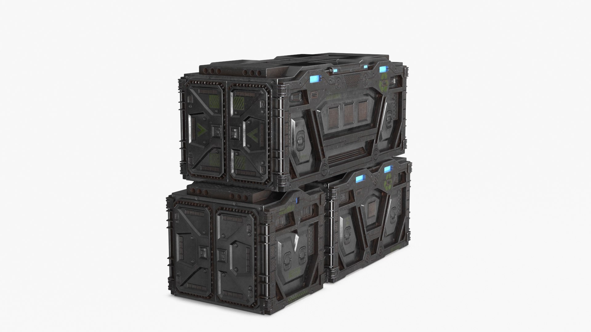 3D Sci-fi Container Set Of 3 V5 Model - TurboSquid 2115855