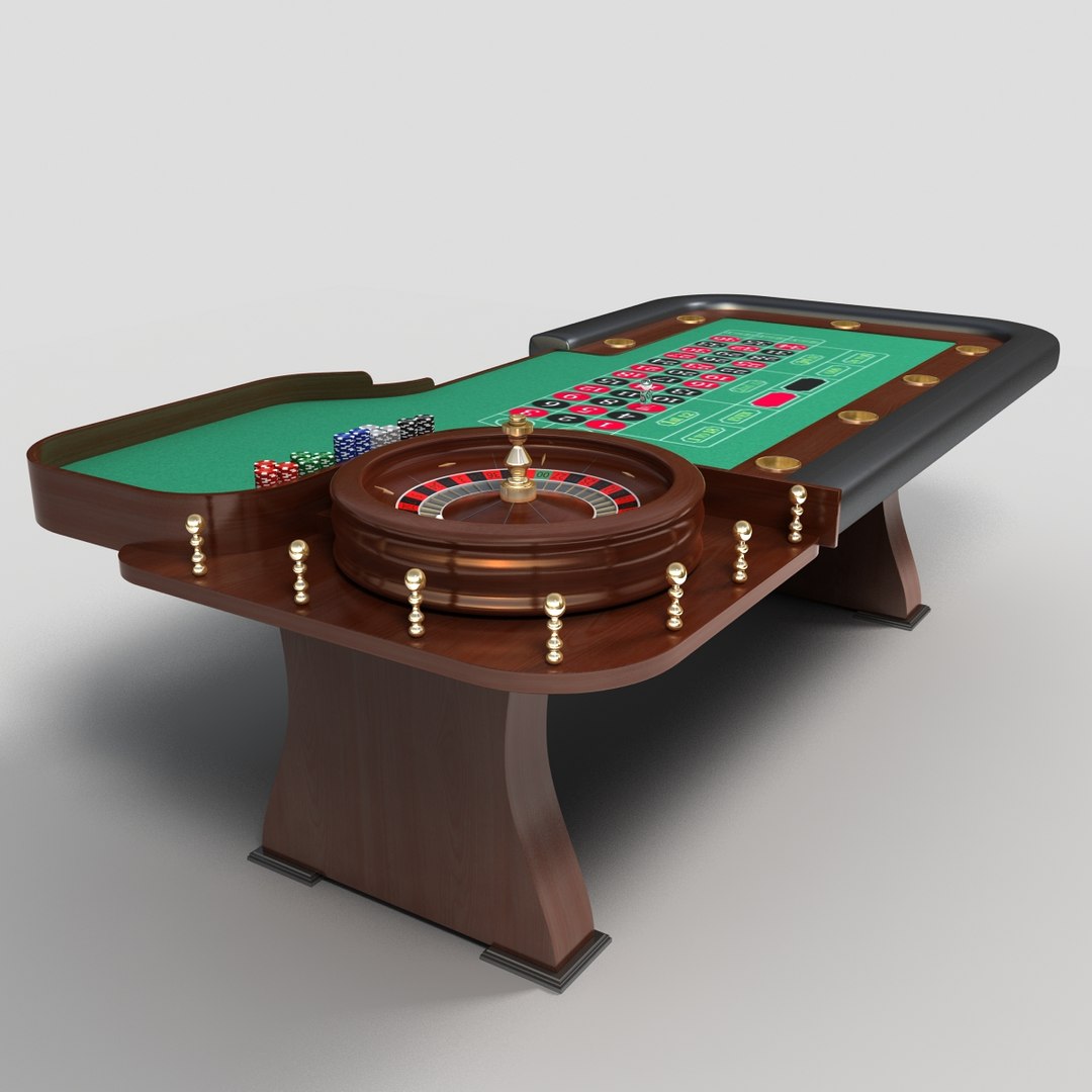 casino table blackjack roulette 3d model