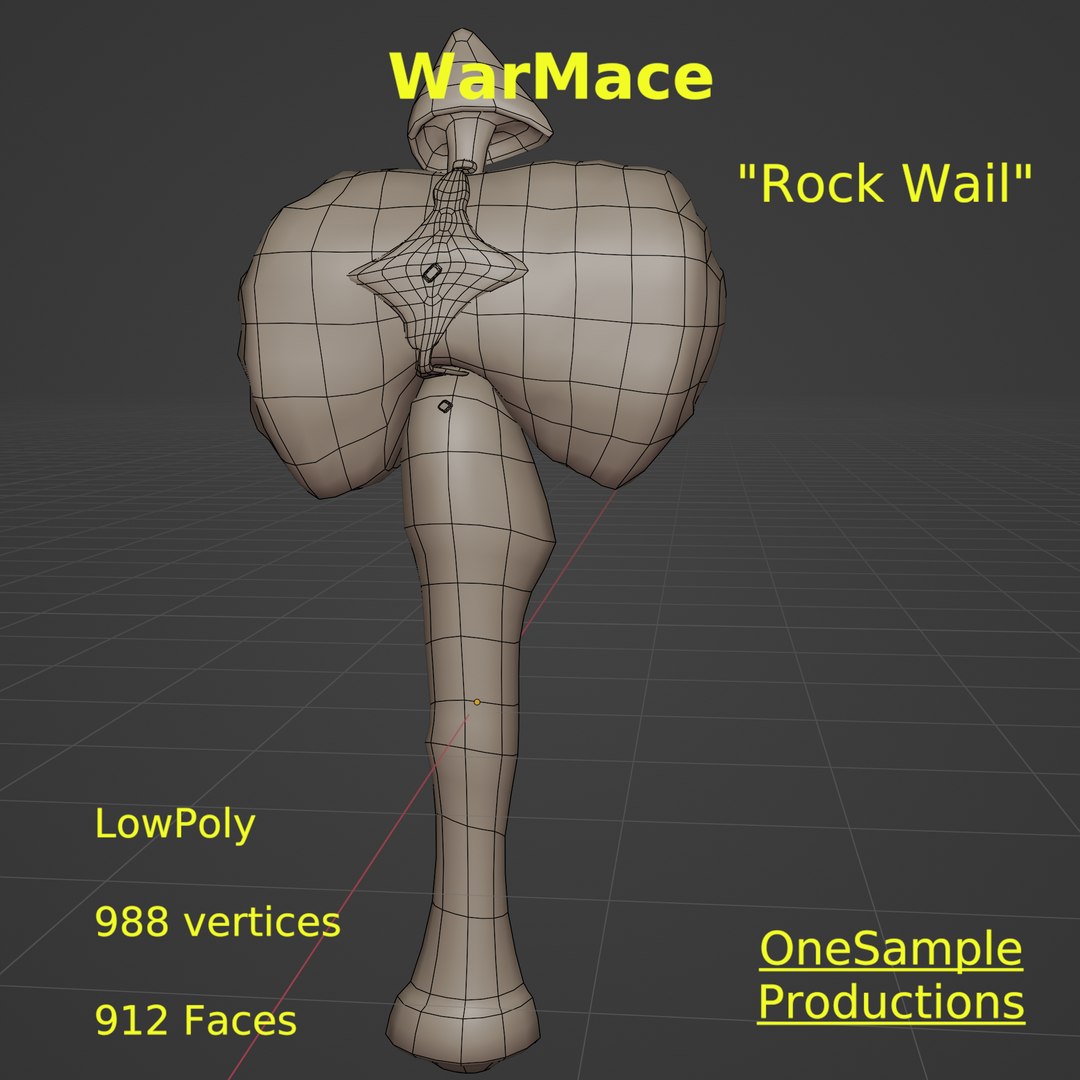 3D War Mace RockWail LowPoly - TurboSquid 1963952