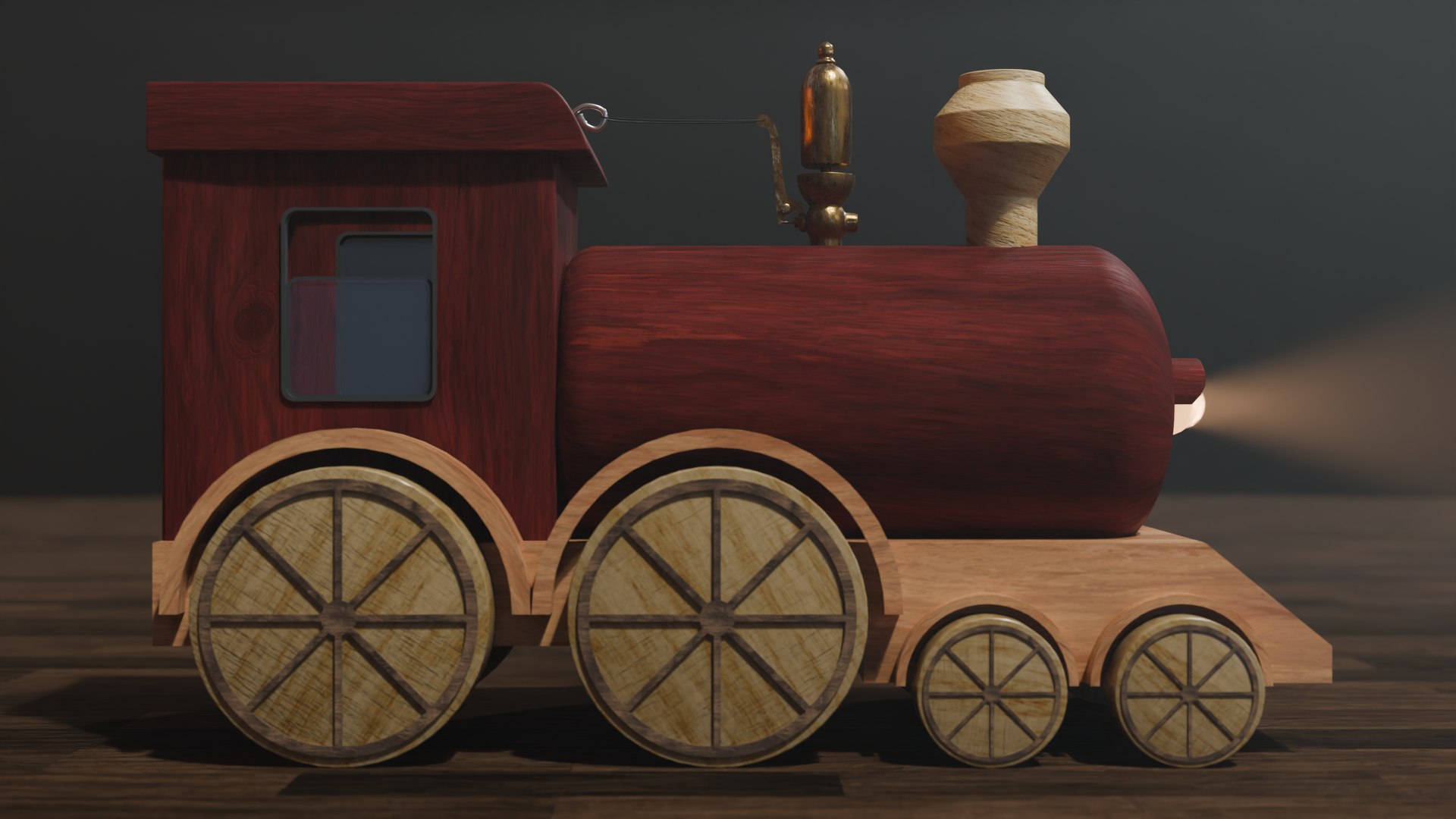 Red Wooden Toy Train Model - TurboSquid 2341778