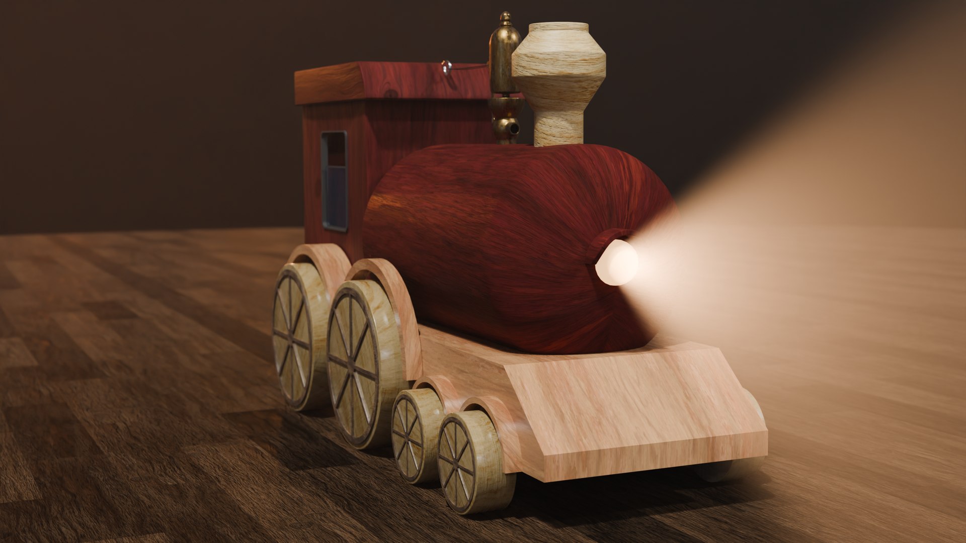 Red Wooden Toy Train Model - TurboSquid 2341778