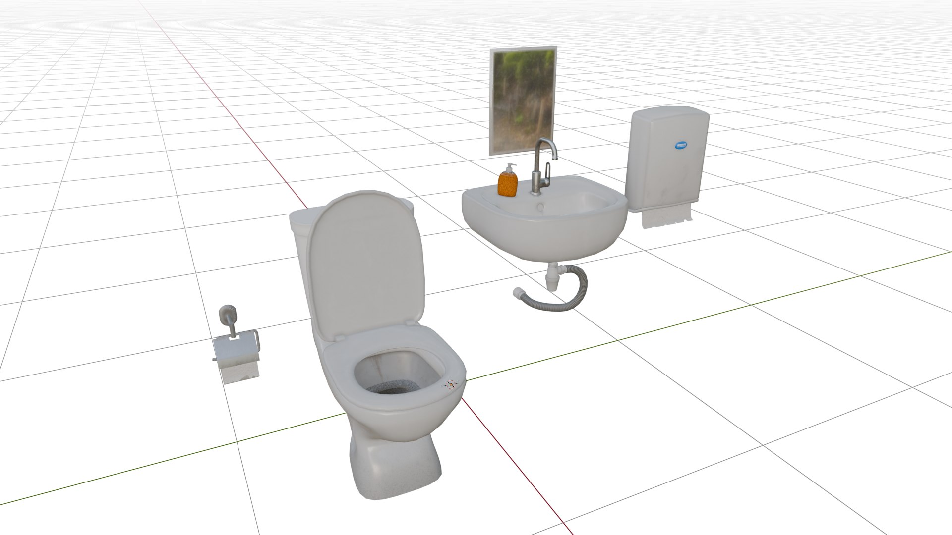 3D Toilet Bathroom Props Model - TurboSquid 2508252