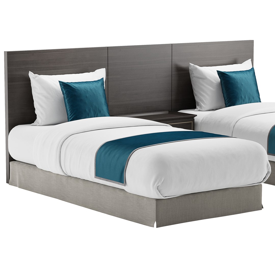 Single Bed For Hotel Room 2 3D Model - TurboSquid 1963437