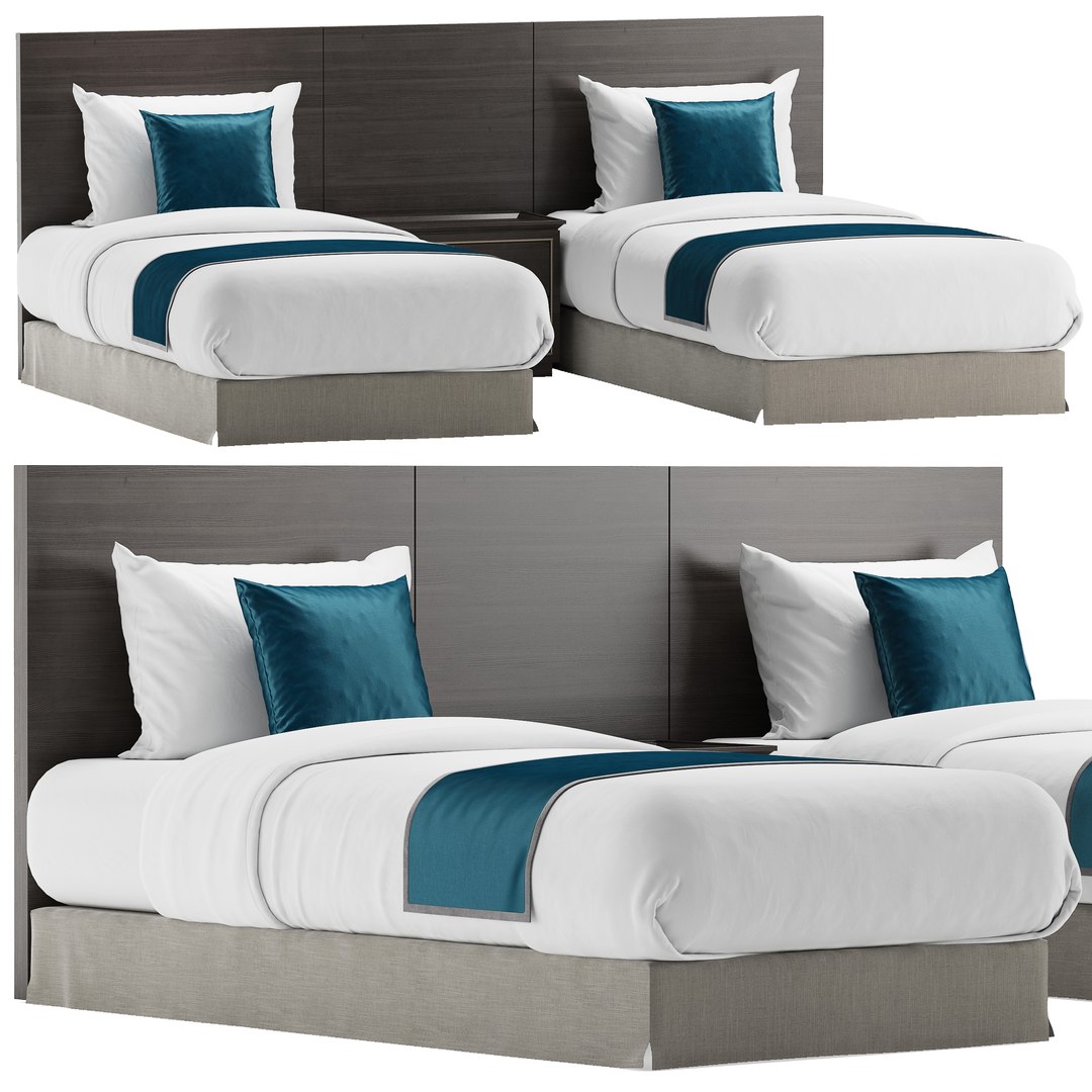 Single Bed For Hotel Room 2 3D Model - TurboSquid 1963437