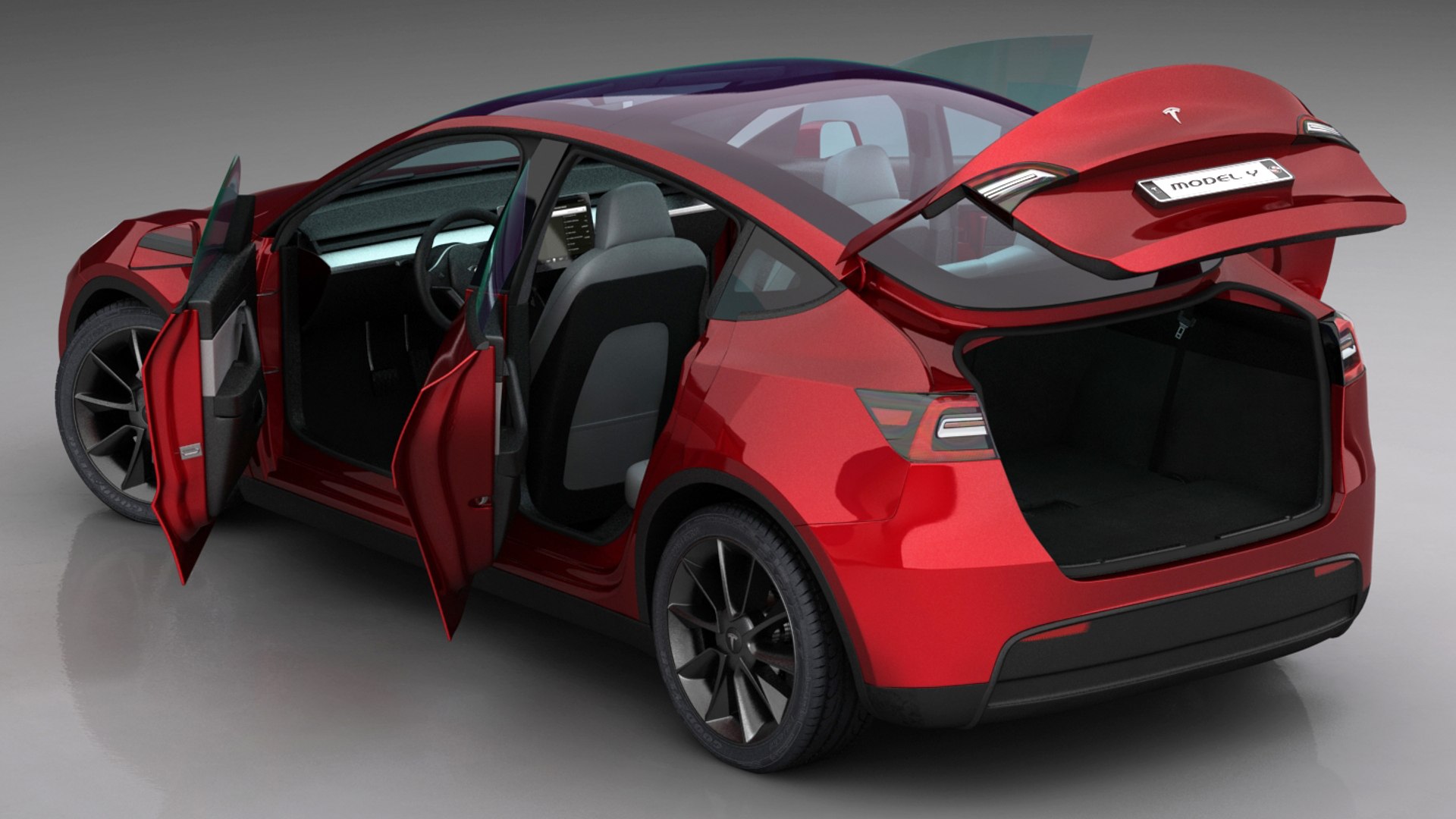 Tesla Y 2020 Opening 3D Model - TurboSquid 1393157