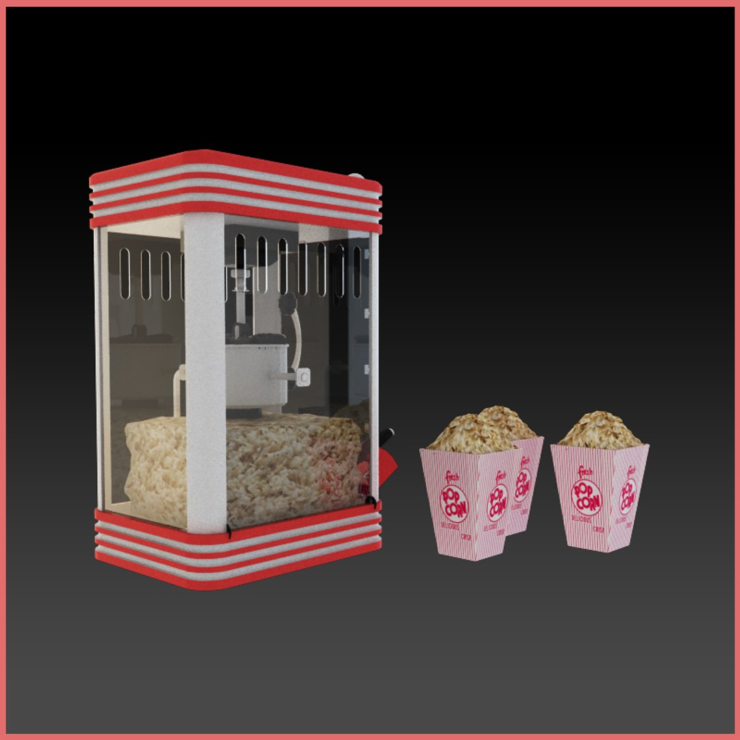 3D Popcorn Machine - TurboSquid 1158043