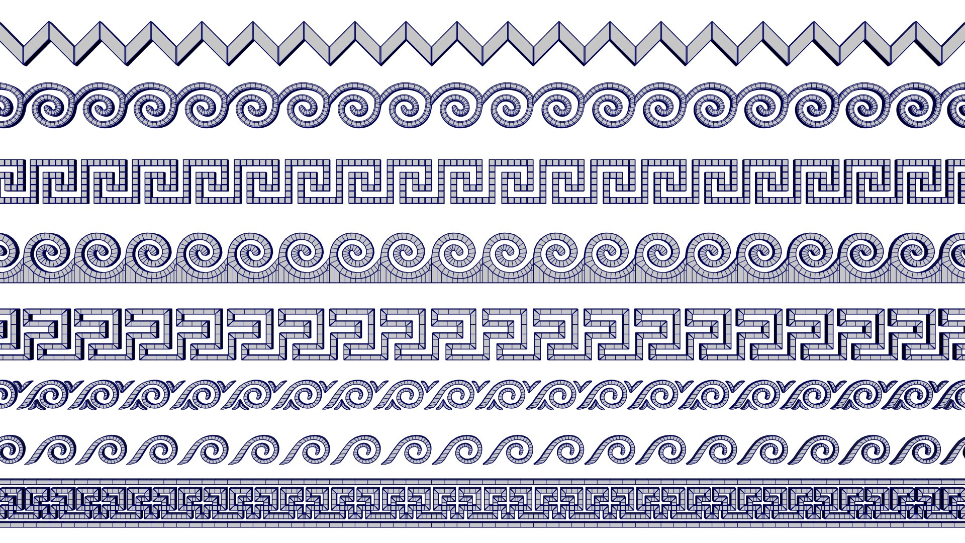 3D Greek Meander Tileable Patterns Low-poly - TurboSquid 2133054