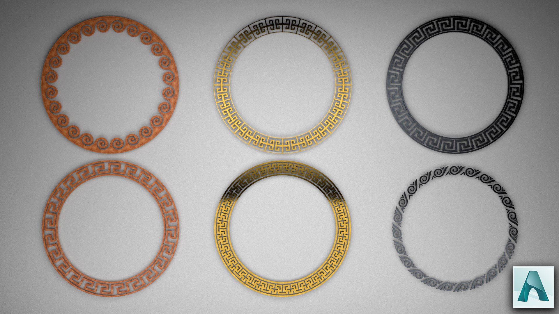 3D Greek Meander Tileable Patterns Low-poly - TurboSquid 2133054