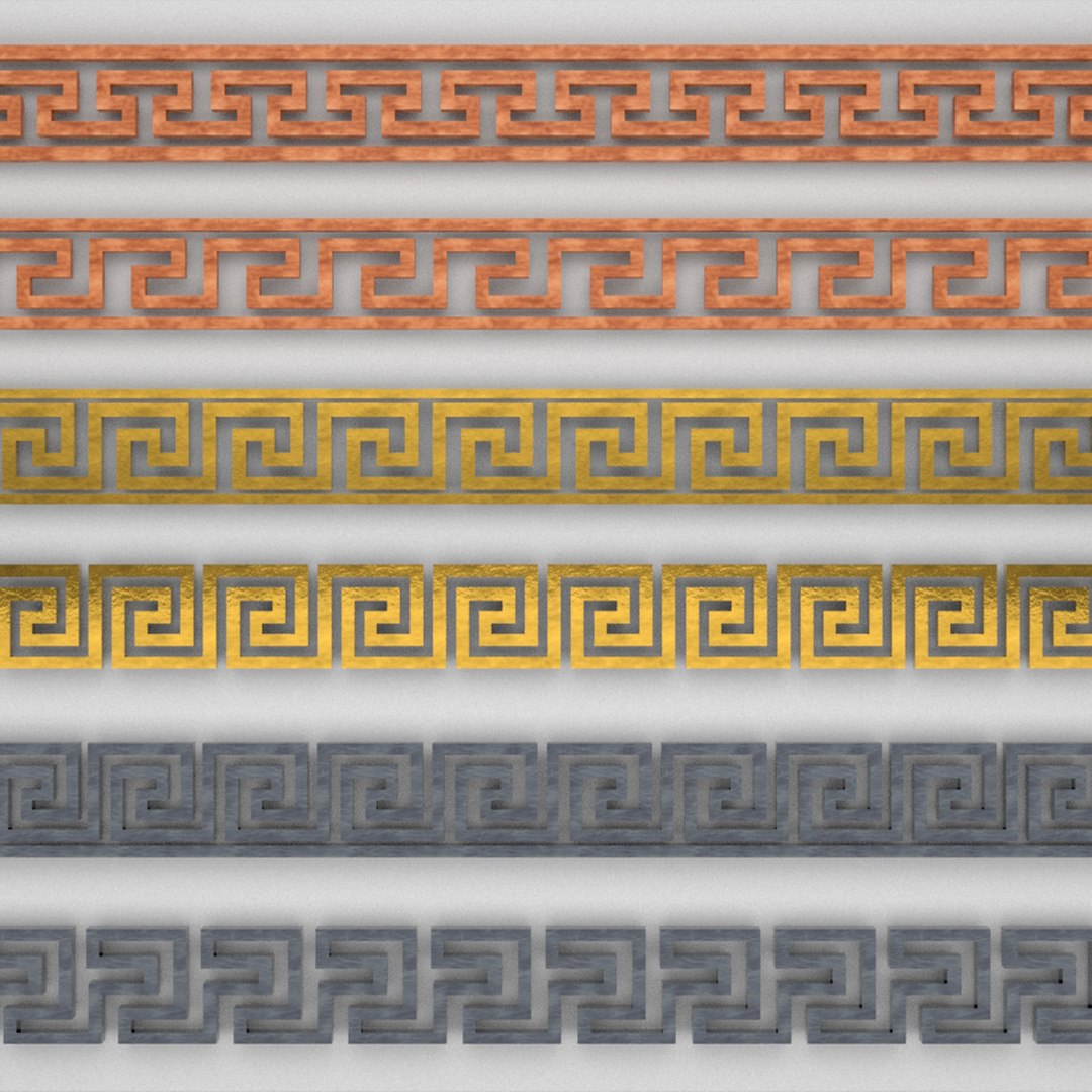 3D Greek Meander Tileable Patterns Low-poly - TurboSquid 2133054