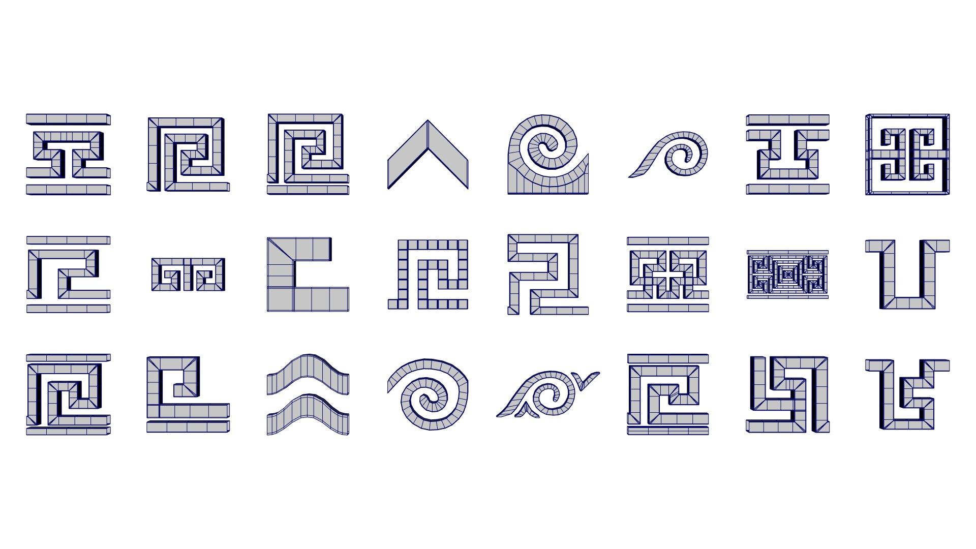 3D Greek Meander Tileable Patterns Low-poly - TurboSquid 2133054