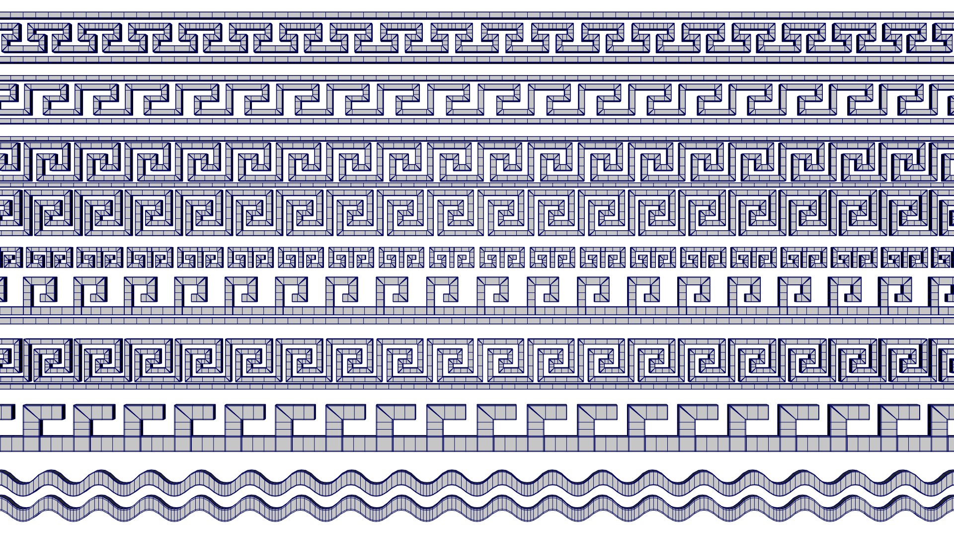 3D Greek Meander Tileable Patterns Low-poly - TurboSquid 2133054