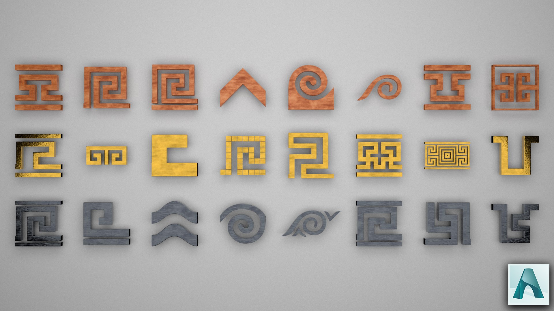 3D Greek Meander Tileable Patterns Low-poly - TurboSquid 2133054