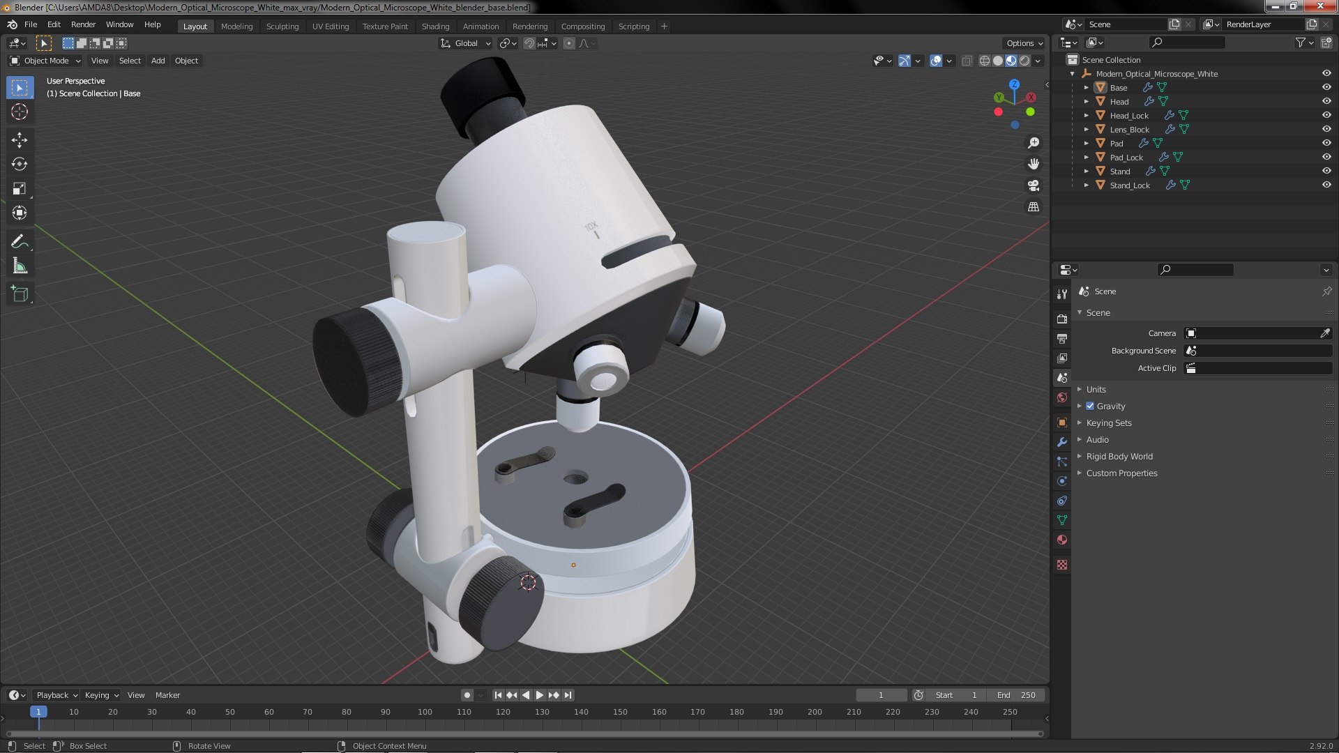 3D model Modern Optical Microscope White - TurboSquid 2070504