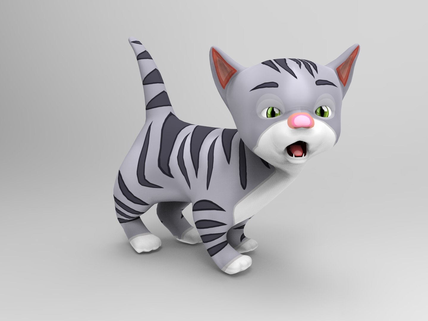 Cute Cartoon Cat Rigged 3D Model - TurboSquid 1253860
