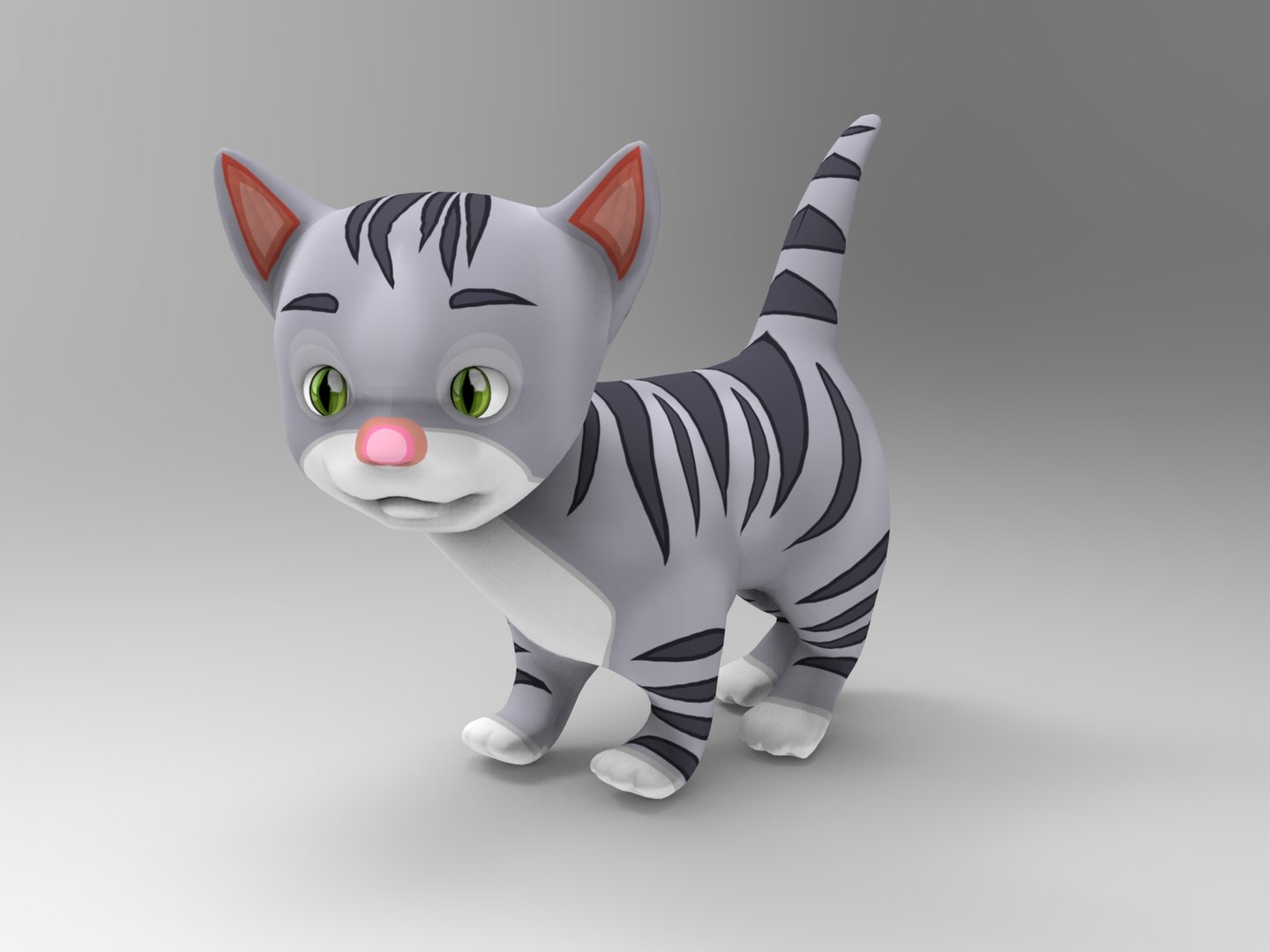 Cute Cartoon Cat Rigged 3D Model - TurboSquid 1253860