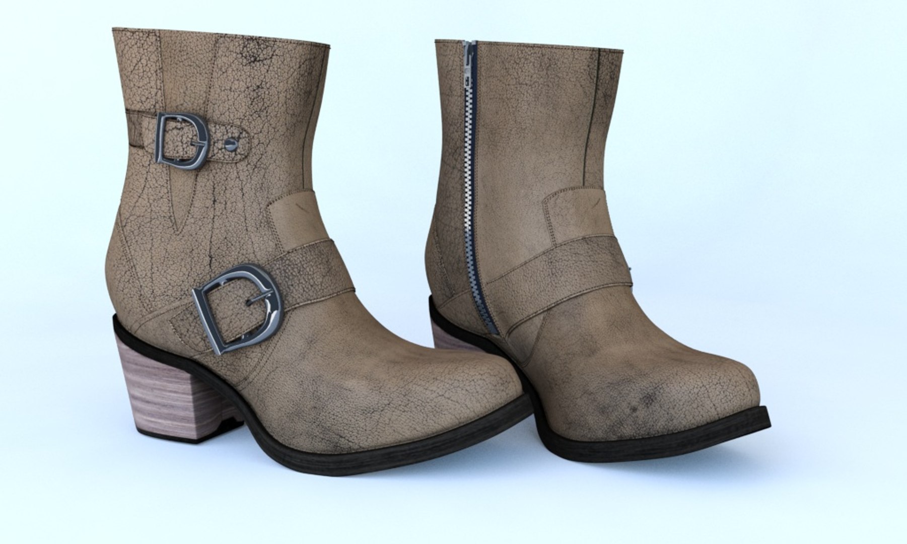 3d Model Women Leather Boots