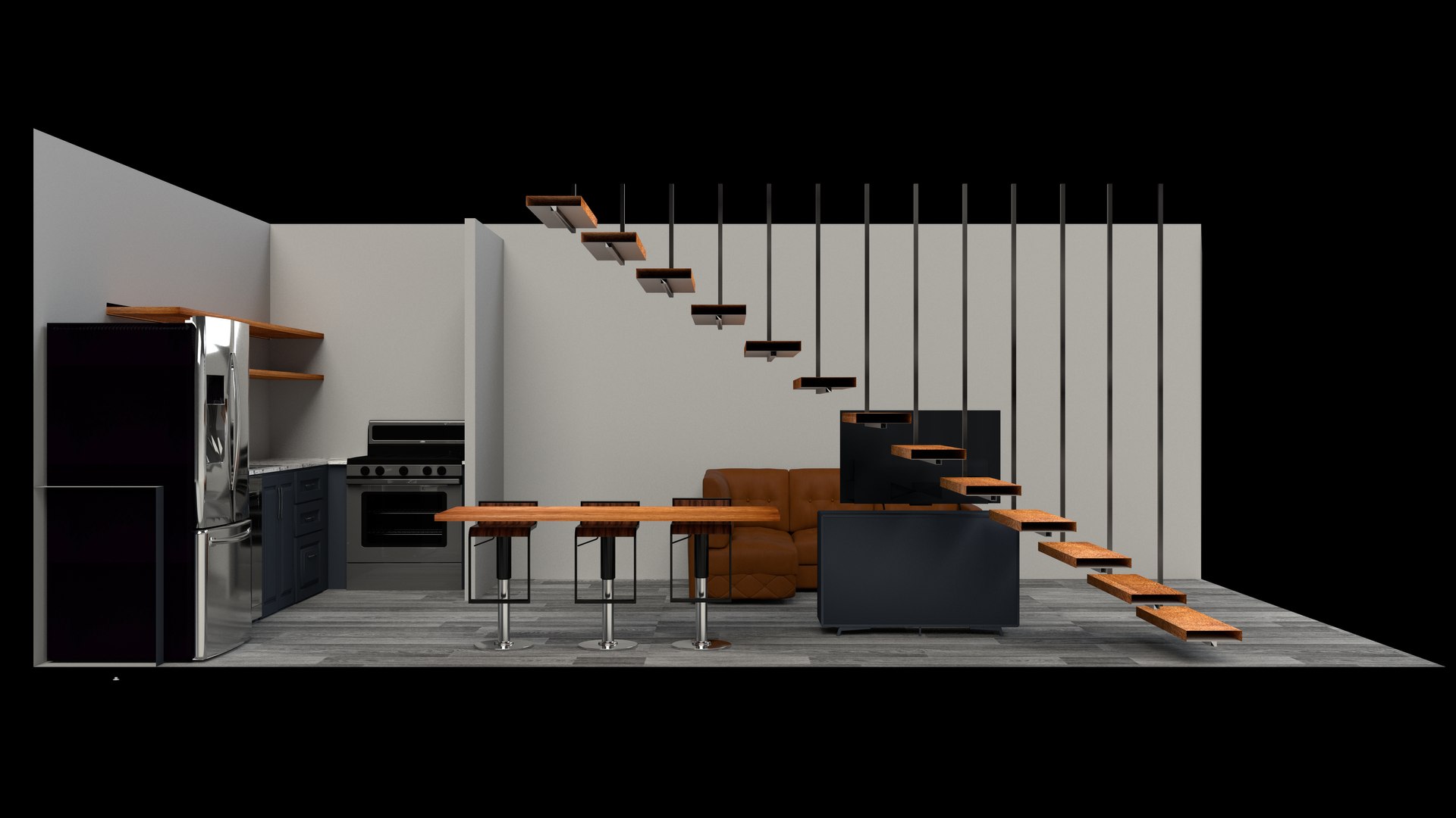 Stairs Floating 3D Model - TurboSquid 1696526