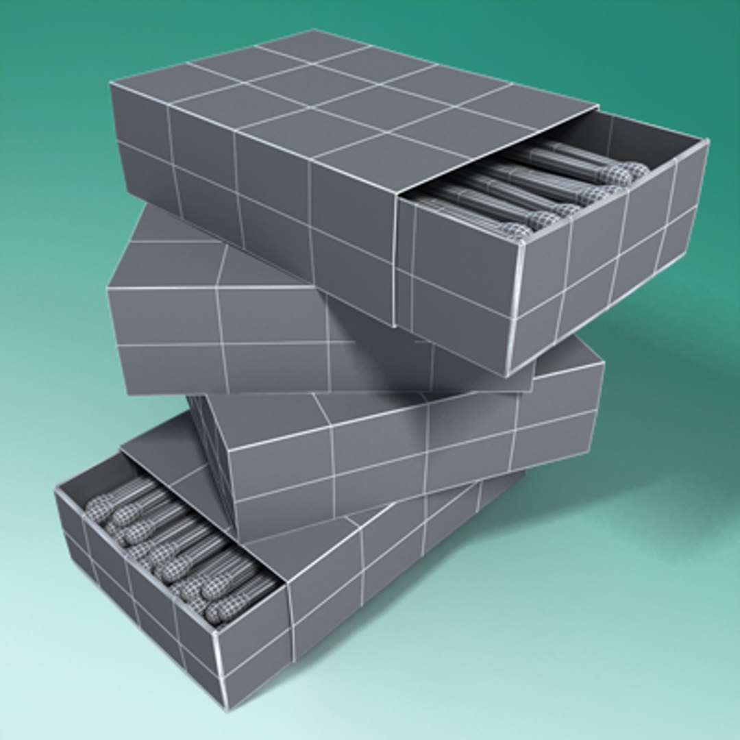 3d Box Matches Matchbox Model