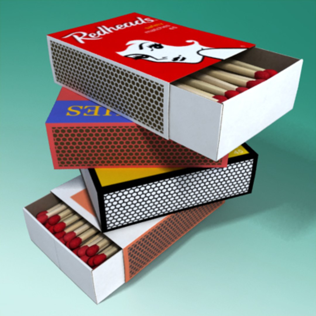 3d Box Matches Matchbox Model