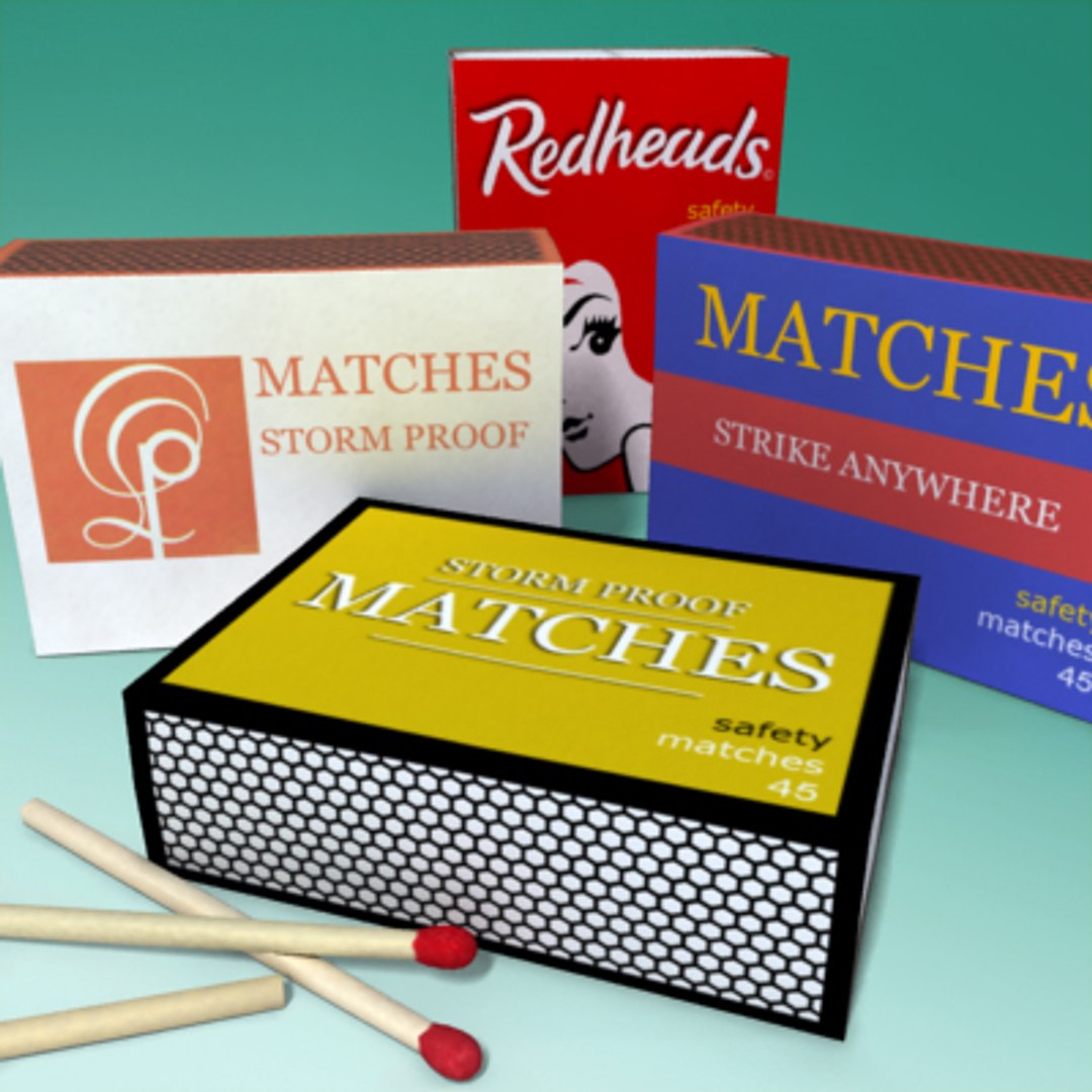 3d Box Matches Matchbox Model