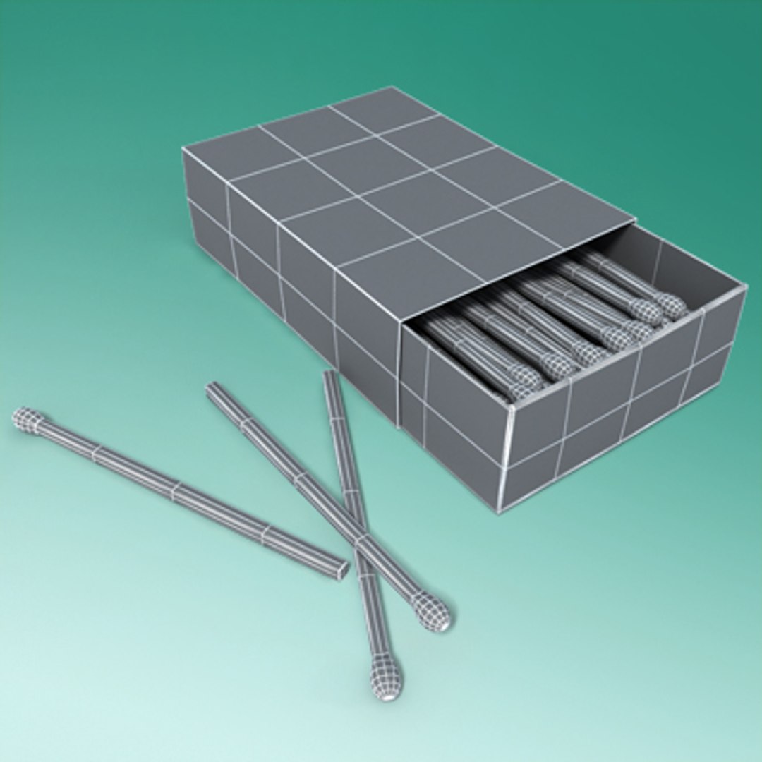 3d Box Matches Matchbox Model